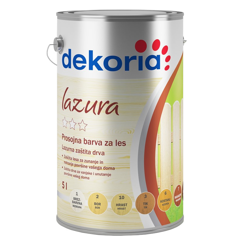 BARVA ZA LES DEKORIA LAZURA HRAST 5l | Topdom