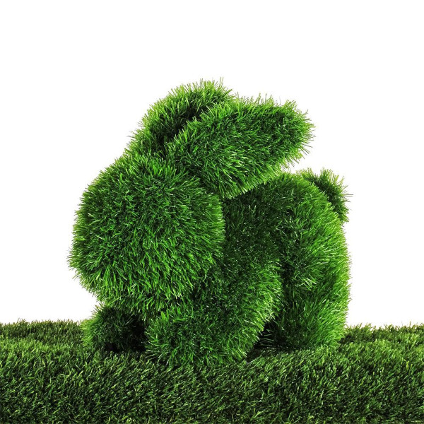 DEKORATIVNI ZAJEC IZ UMETNE TRAVE 35x25x40cm ZELEN | Topdom