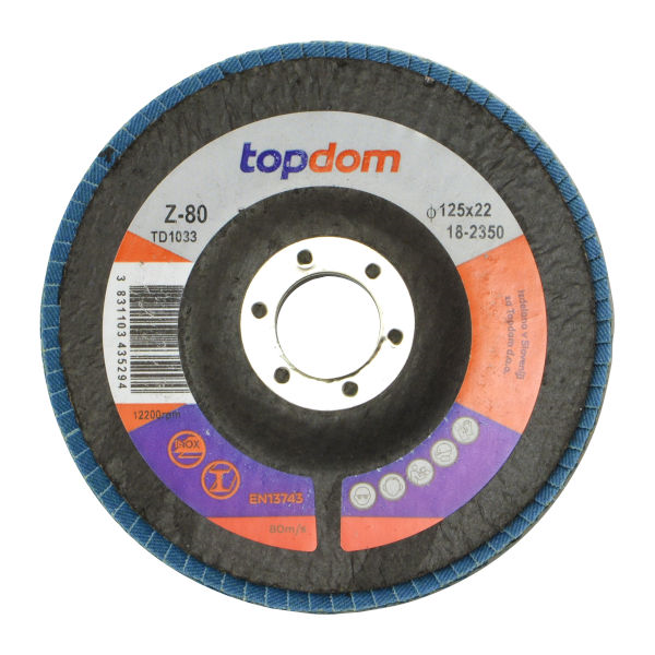 LAMELNI BRUSNI DISK ZA INOX+JEKLO 125x22mm Z40 ZIRCON | Topdom