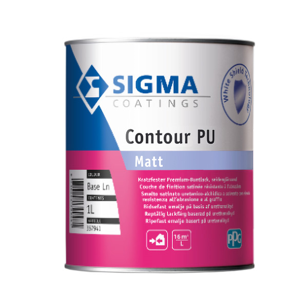 POKRIVNA BARVA ZA LES KOVINO SIGMA CONTOUR PU MATT 1l BELA | Topdom