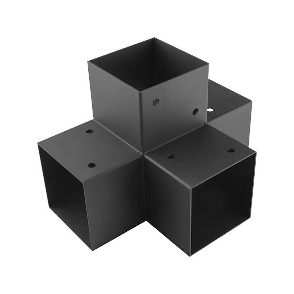 SPOJNIK ZA STEBER X 100mm ČRN 102x206x306mm | Topdom