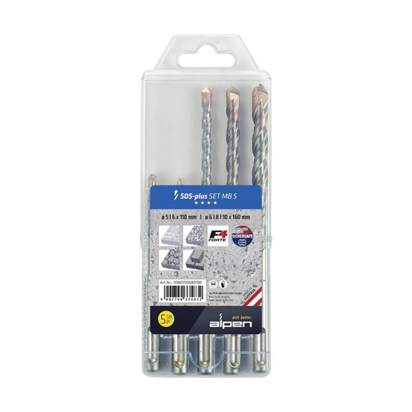 Svedri Za Beton F4 Forte Fi 6 10mm Sds Plus 5 1 Set Alpen Topdom