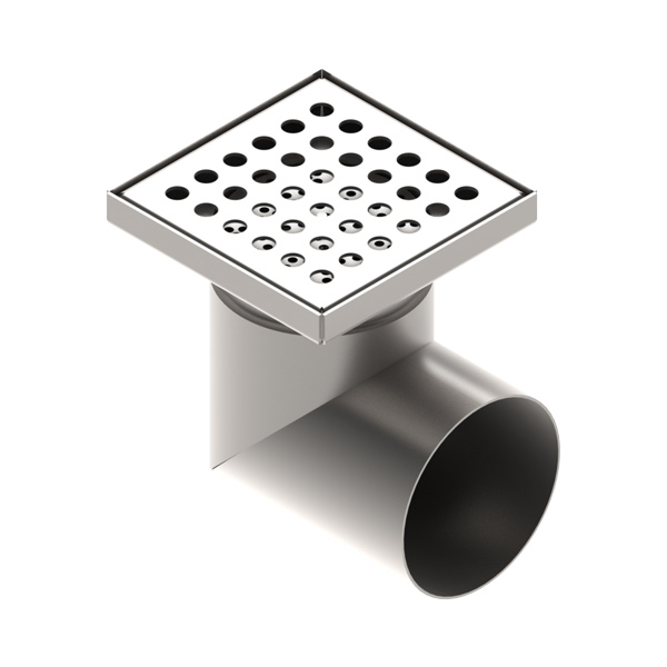 TALNI SIFON INOX Z LUKNJASTIM POKROVOM 15x15cm fi 110mm HORIZONTALNI ...