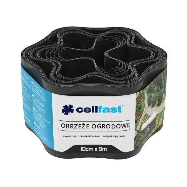 VRTNA OBROBA ZA TRATO, VALOVITA 10cm x 9m ČRNA, CELLFAST | Topdom